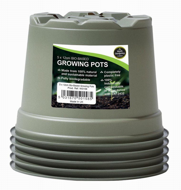 12cm Bio-Based Growing Pots (5) - Raglan Garden Centre