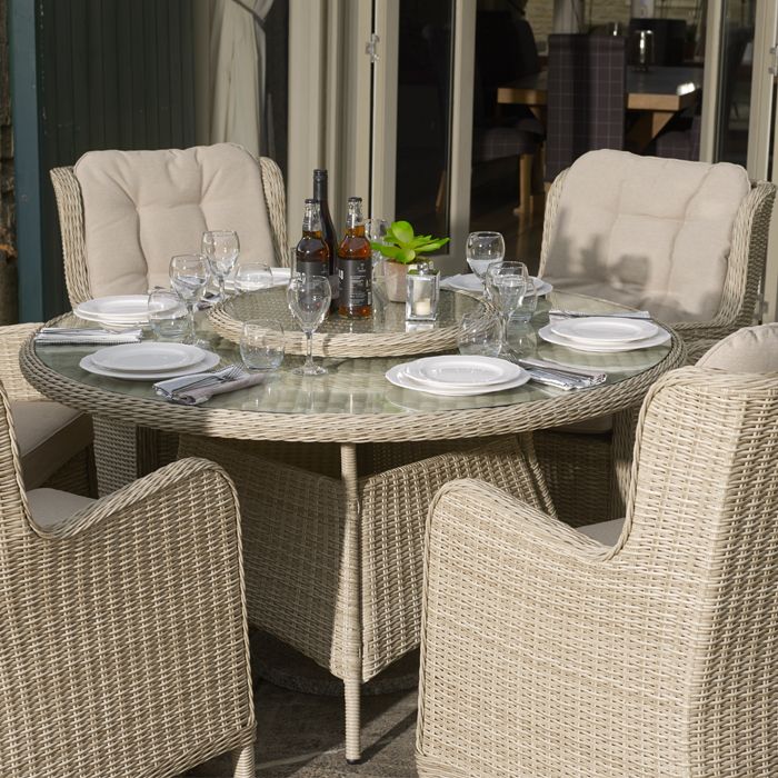 Bramblecrest Chedworth Round 4 Seat Dining Set | Raglan