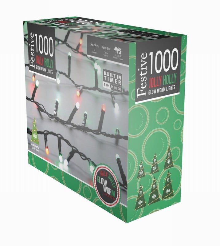 1000 glow-worm lights - jolly holly - Raglan Garden Centre