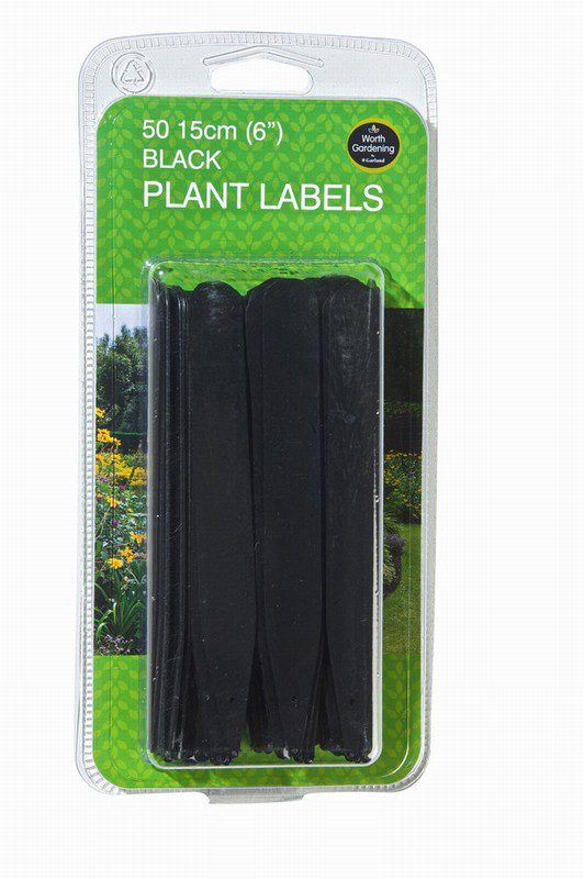 15cm (6") Black Plant Labels (50) - Raglan Garden Centre